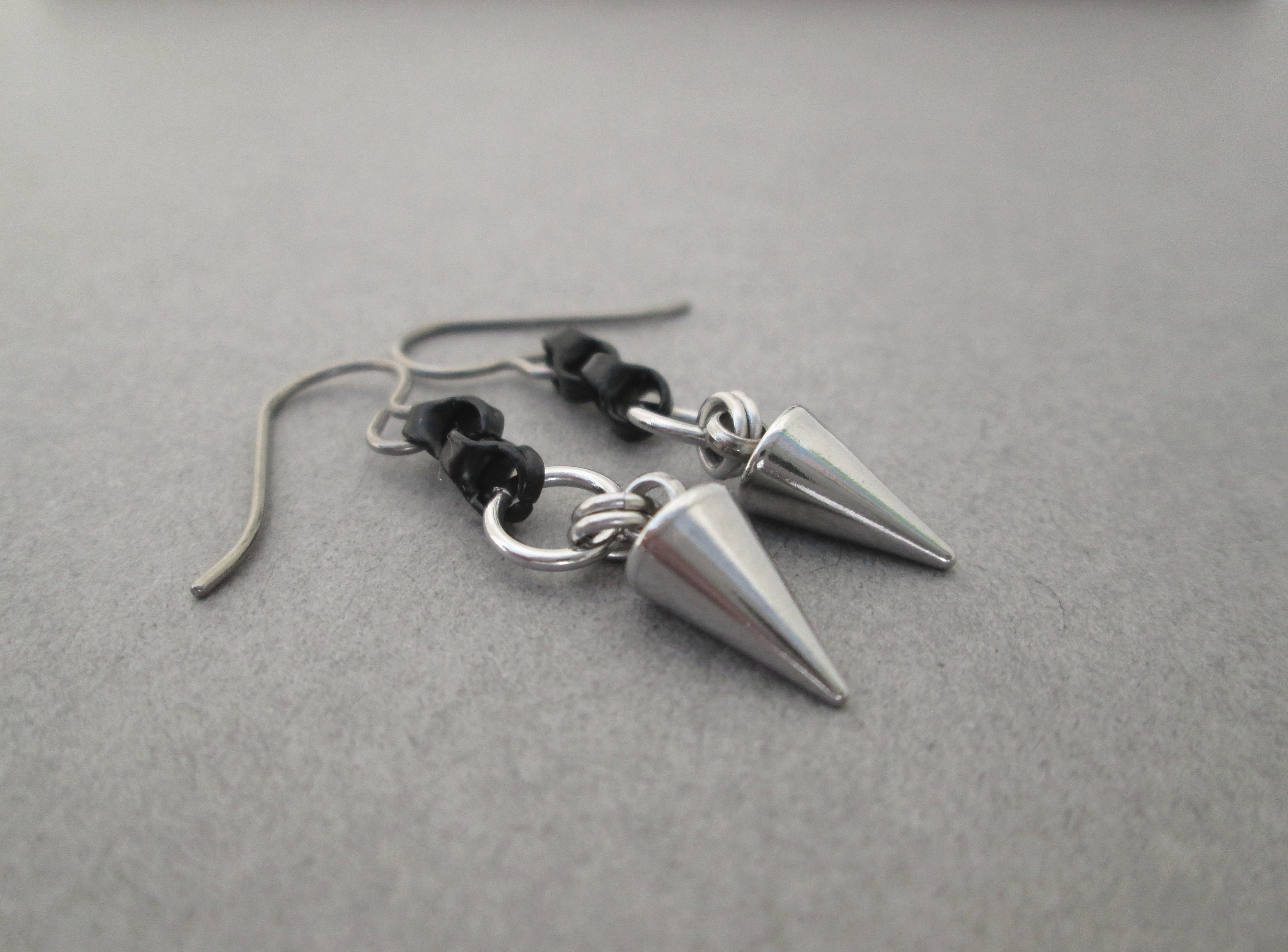 Small Spike Earrings Hypoallergenic Earrings Stainless Steel | Etsy