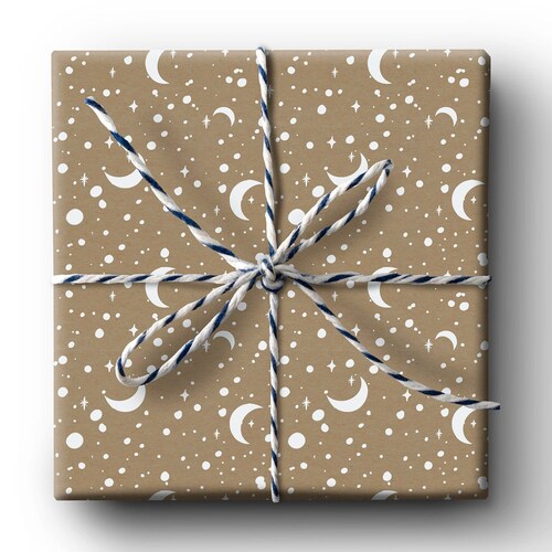 Over the Moon Wrapping Paper Kraft Wrapping Paper Birthday - Etsy