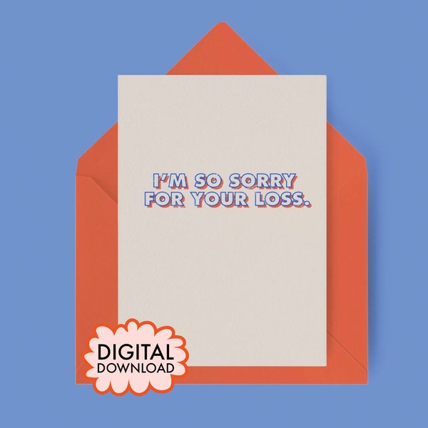 Sorry for Your Loss Resignation Card Printable - Etsy