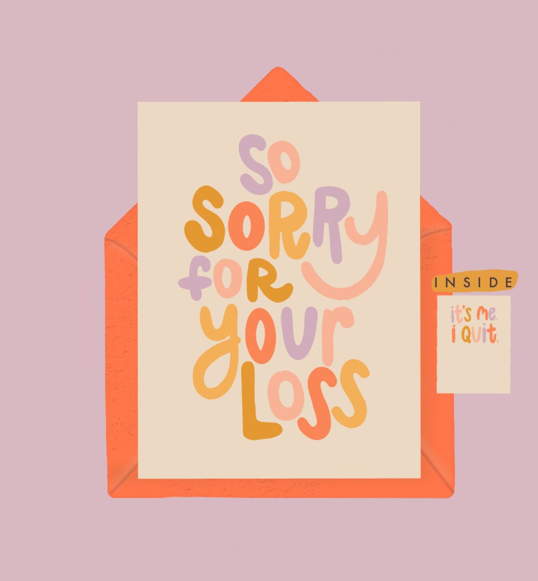 Sorry I Quit Card Resignation Card I Quit Card 2 Weeks Notice Funny Job ...