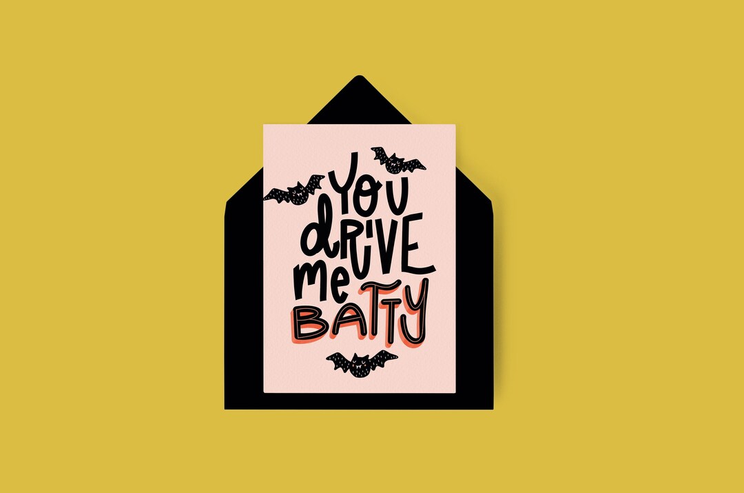 You Drive Me Batty Card Anniversary Card Halloween Card Dating Card - Etsy