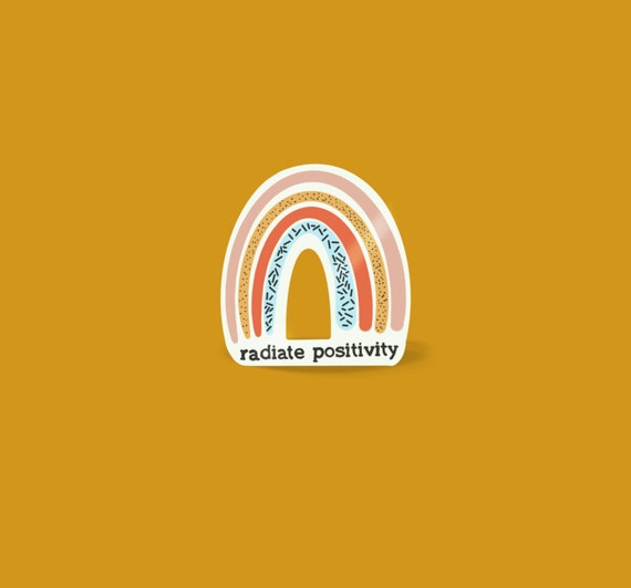 Radiate Positivity Rainbow Sticker Decal Laptop Water | Etsy