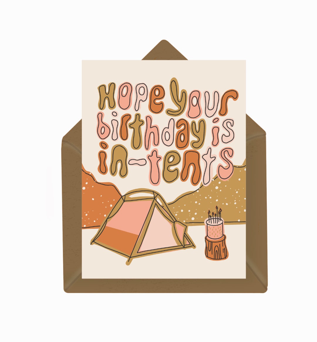 In Tents Birthday Card Birthday Bday Tent Camping - Etsy