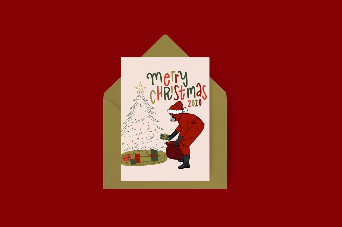 Hazmat Santa Card Christmas Card Covid Christmas - Etsy