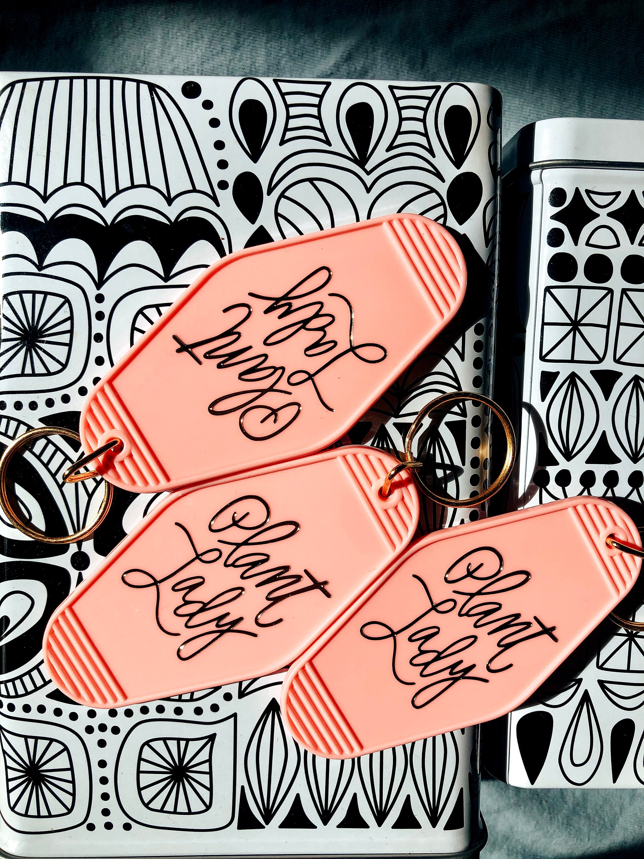 Plant Lady Keychain PINK Motel Keychain Vintage Style | Etsy