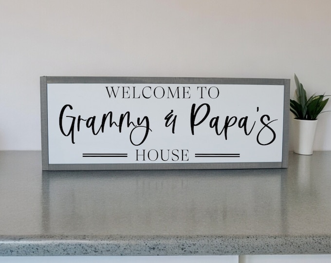 Welcome to Grandma and Grandpa's House Personalized Round Porch Door ...