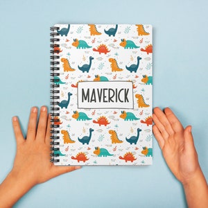 Personalized Dinosaur Notebook for Kids, Multiple Dinosaur Patterns ...