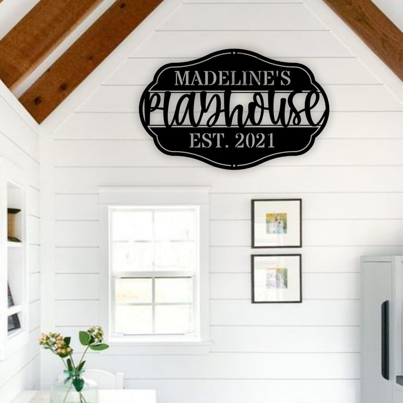 Personalized Playhouse Sign Custom Name Metal Sign Treehouse - Etsy