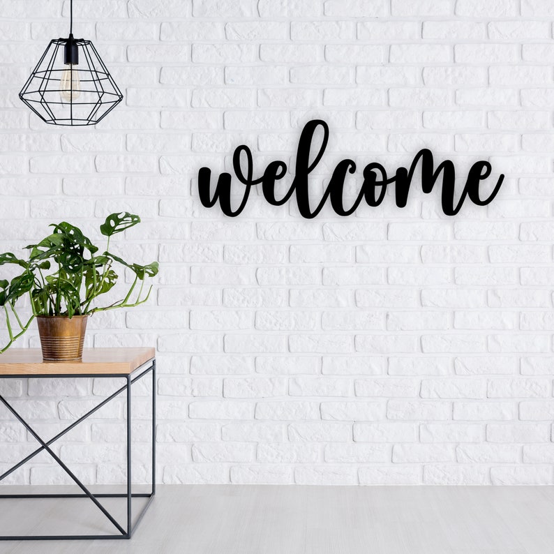 Metal Welcome Sign: Laser Cut Steel, Indoor Outdoor Decor - Etsy Finland