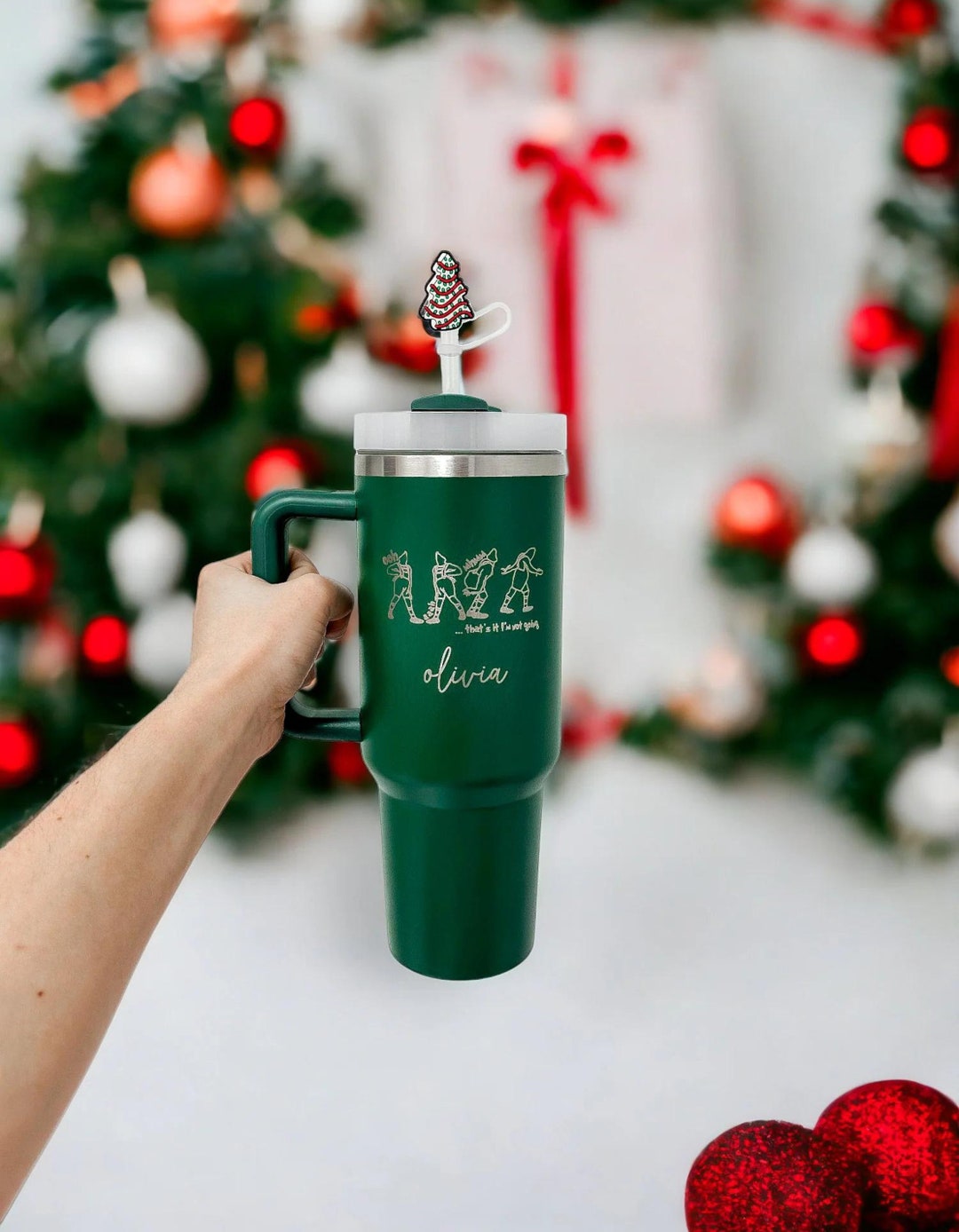 Christmas Personalized 40oz Tumbler With Handle & Straw, Custom ...