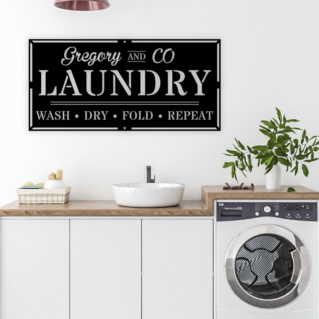 Personalized Laundry Room Sign, Laundry Sign, Laundry Room Decor, Metal ...