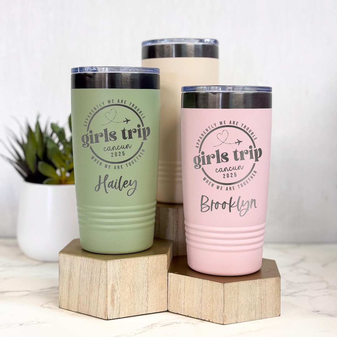 Custom 20oz Girls Trip Tumbler, Vacation Tumbler, Girls Trip Gifts ...