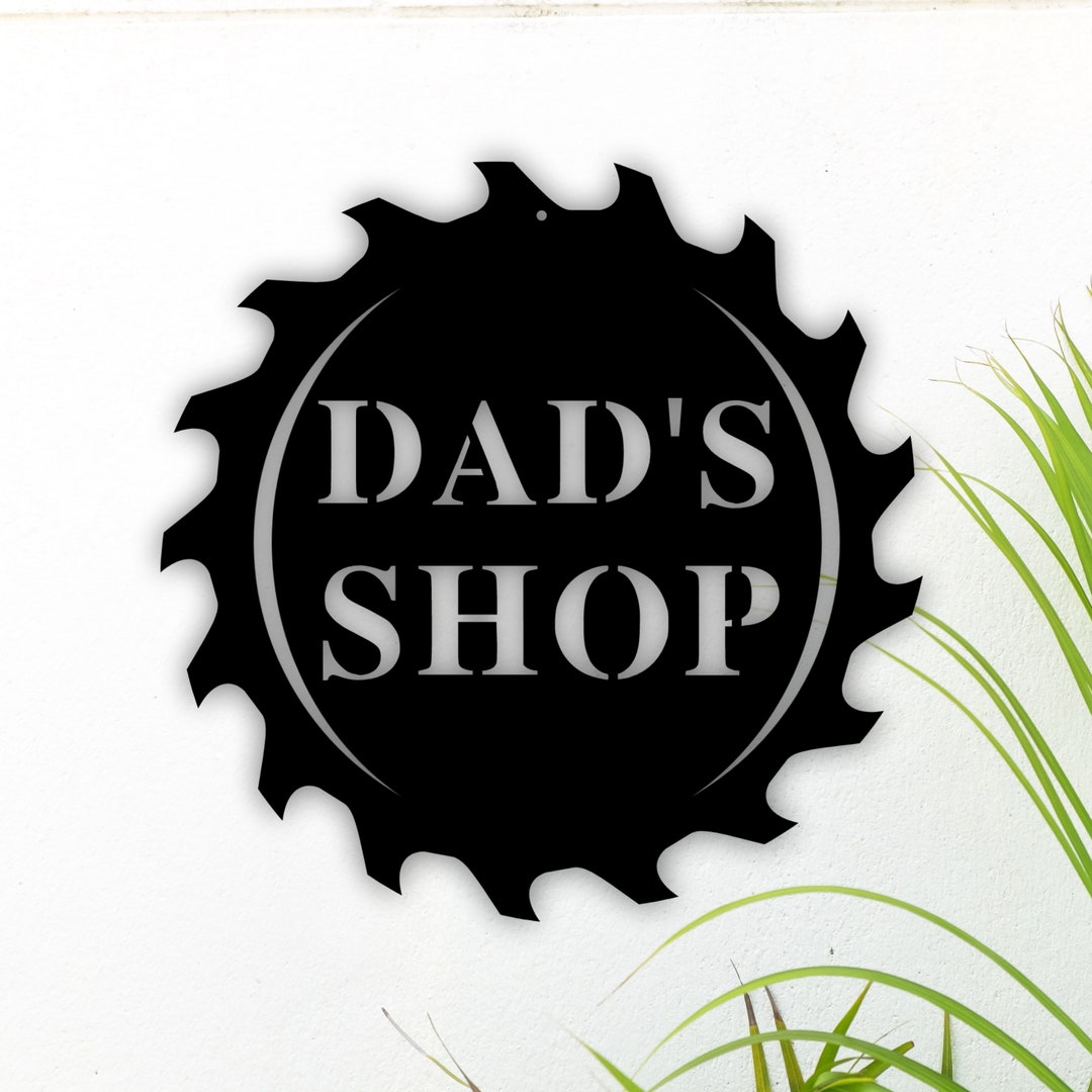 Personalized Sign for Dad, Papas Work Shop Metal Sign, Fathers Day Gift ...