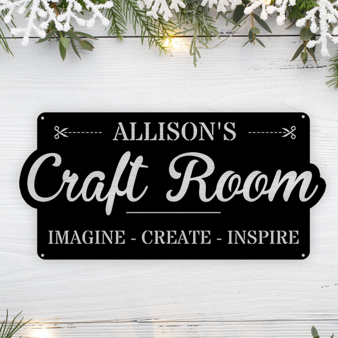 Personalized Craft Room Metal Sign, Sewing Room Sign, Craft Sign Decor ...
