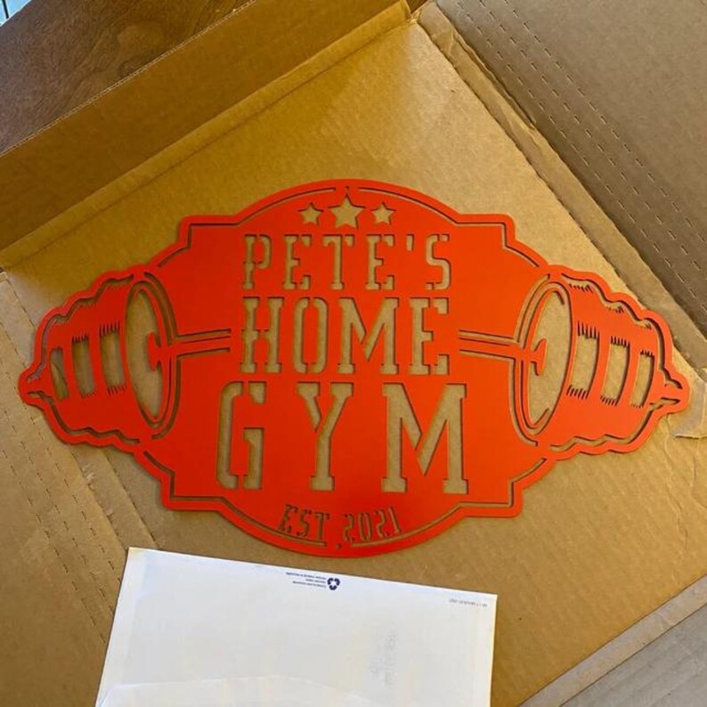 Personalized Gym Metal Sign, Gym Sign, Gym Wall Decal, Workout Room ...