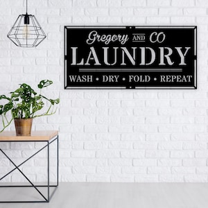 Personalized Laundry Room Sign, Laundry Sign, Laundry Room Decor, Metal ...