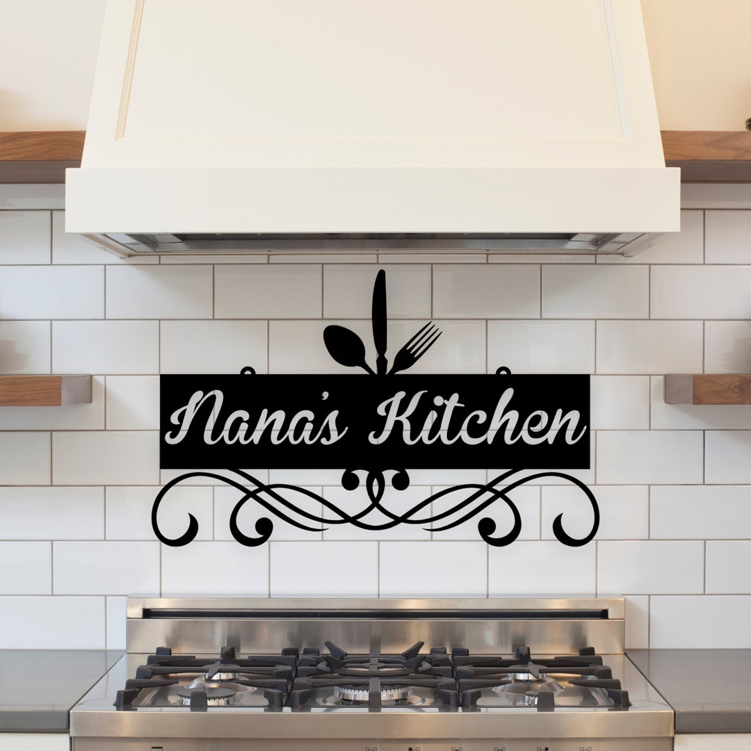 Custom Metal Kitchen Sign, Nana's Kitchen Metal Sign, Personalized ...