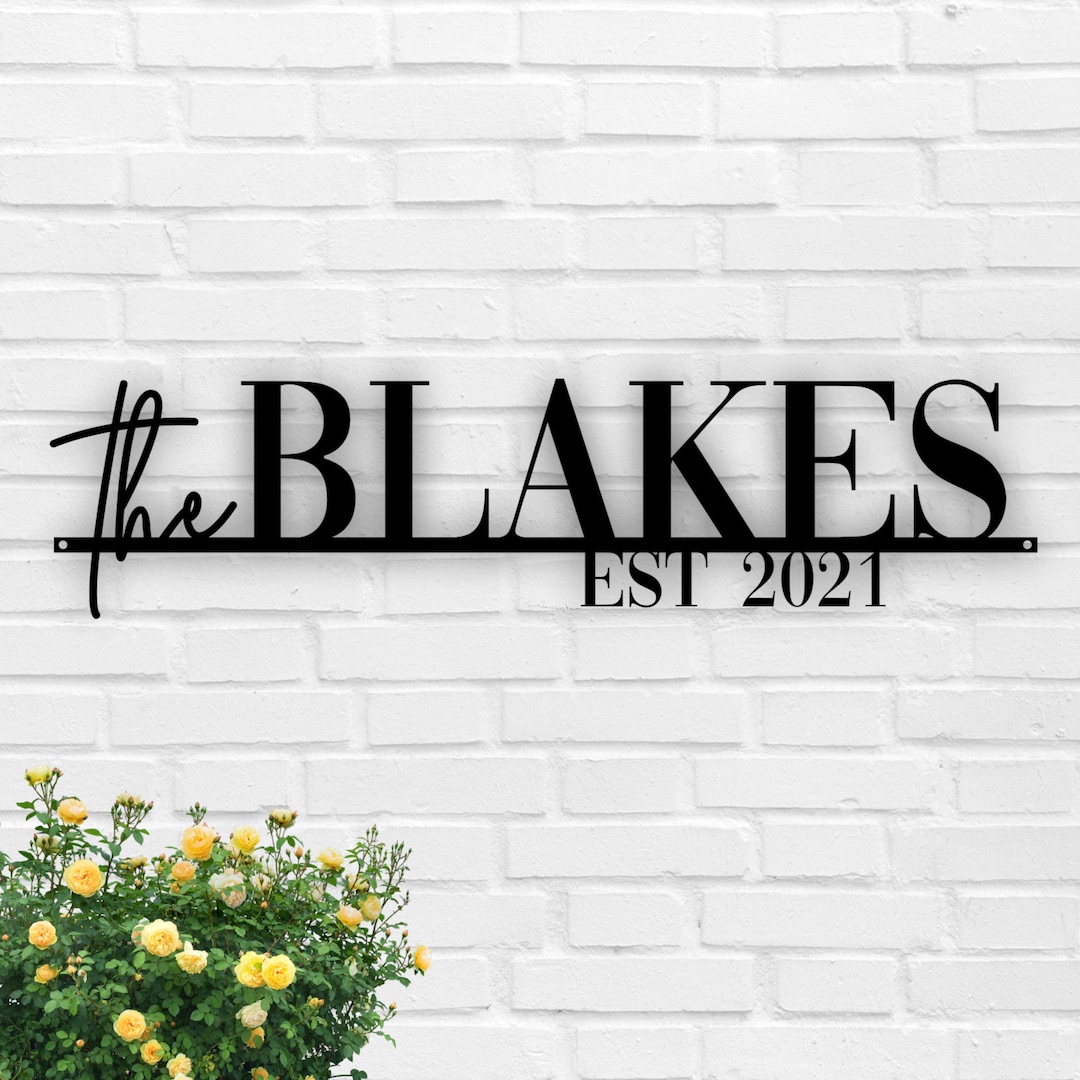 Personalized Family Name Metal Sign, Last Name Plaque, Custom Name Sign ...