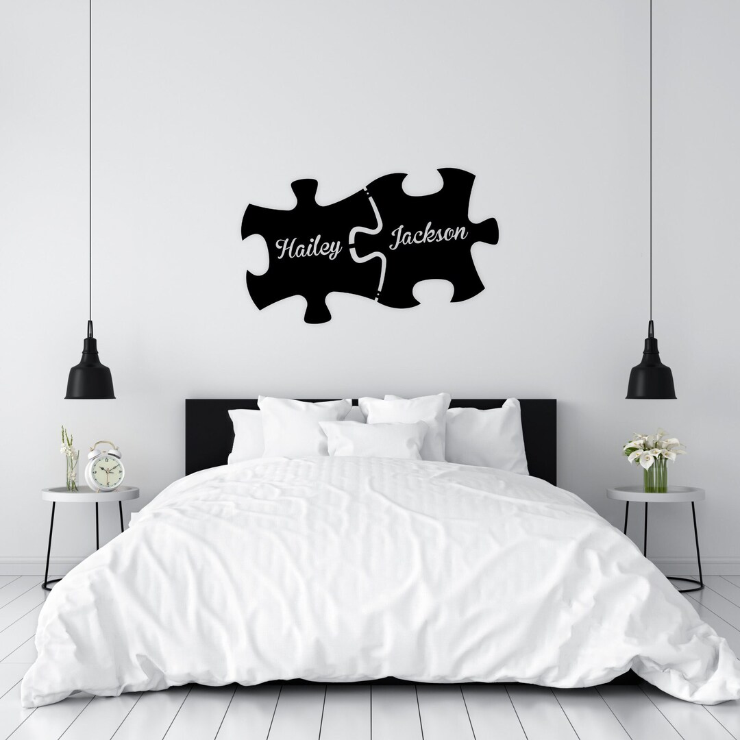 Personalized Puzzle Piece Metal Sign for Couples, Significant Other ...
