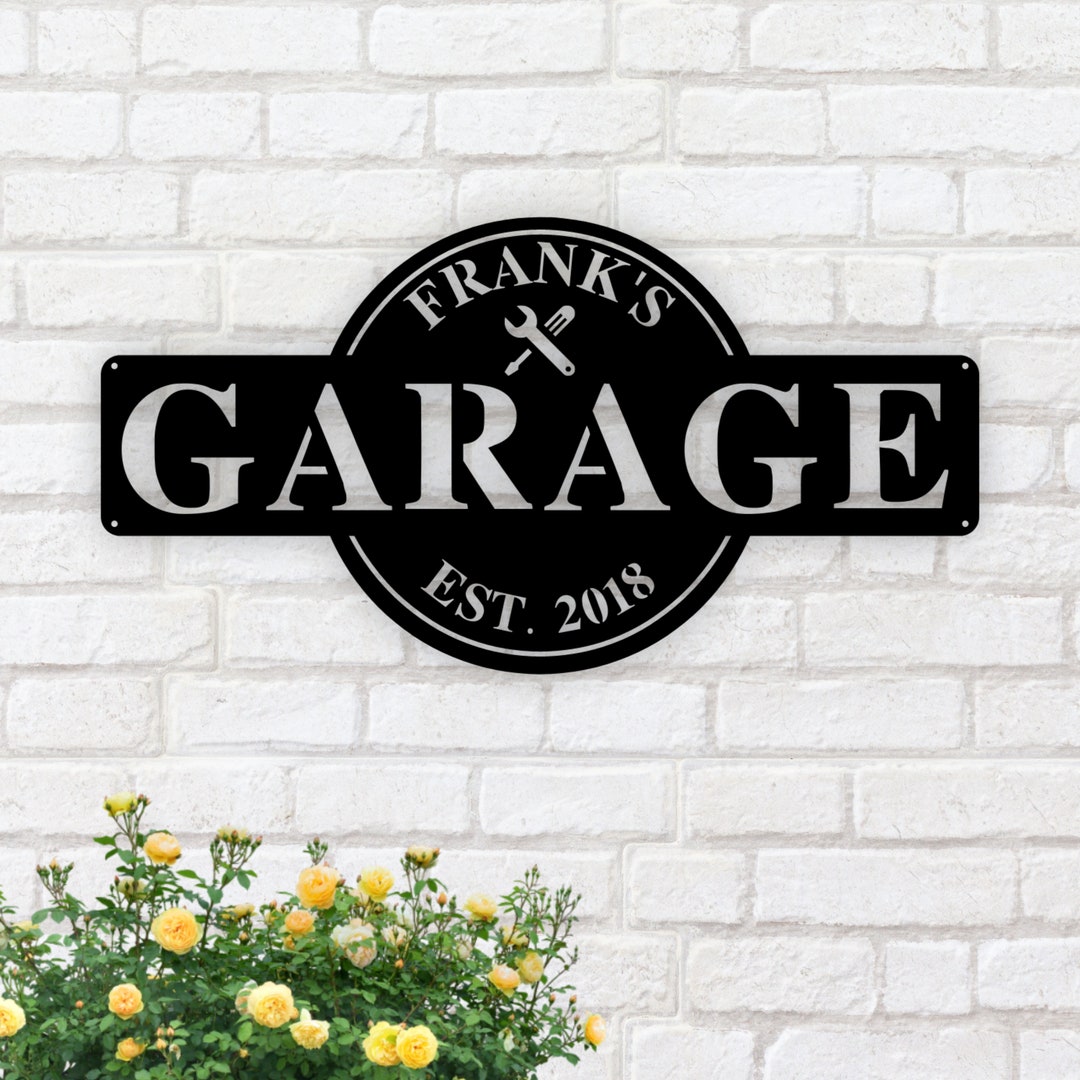 Personalized Garage Sign, Metal Sign for Garage, Custom Garage Sign ...