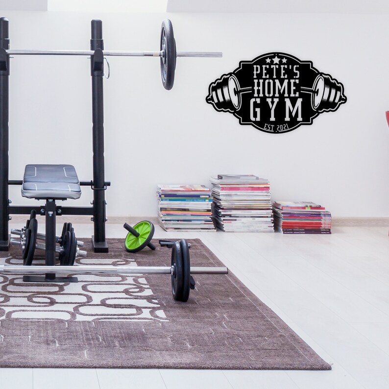 Personalized Gym Metal Sign, Gym Sign, Gym Wall Decal, Workout Room ...