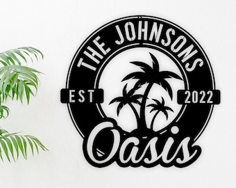 Personalized Family Pool Sign, Swimming Pool Metal Sign, Tiki Bar, Pool ...