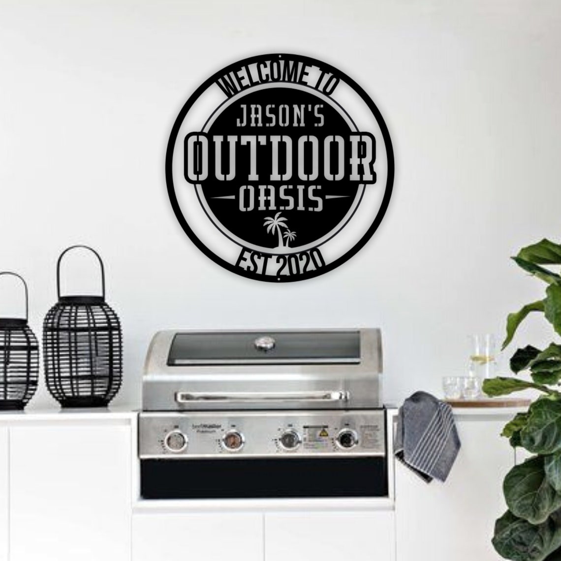 Outdoor Oasis Metal Sign Personalized Patio Sign Metal Sign - Etsy