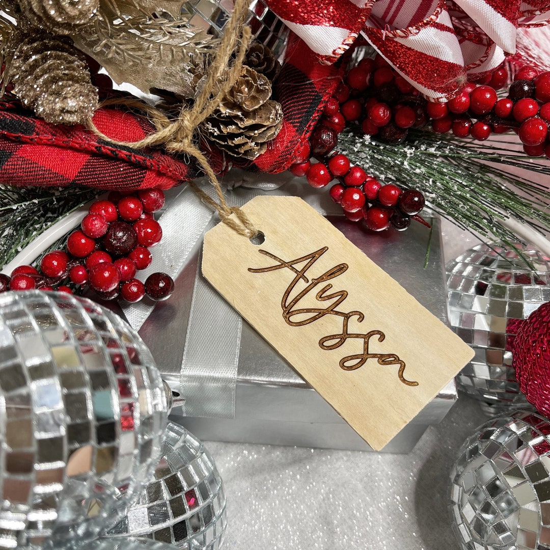 Personalized Tags, Gift Tags for Christmas, Wood Gift Tags ...