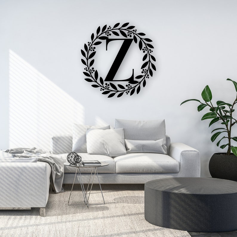 Personalized Classic Initial Metal Sign Metal Wall Art | Etsy