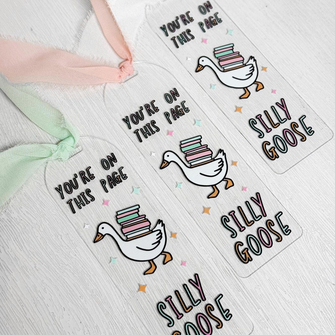 You're on This Page Silly Goose Acrylic Bookmark for Book Lovers, Cute ...