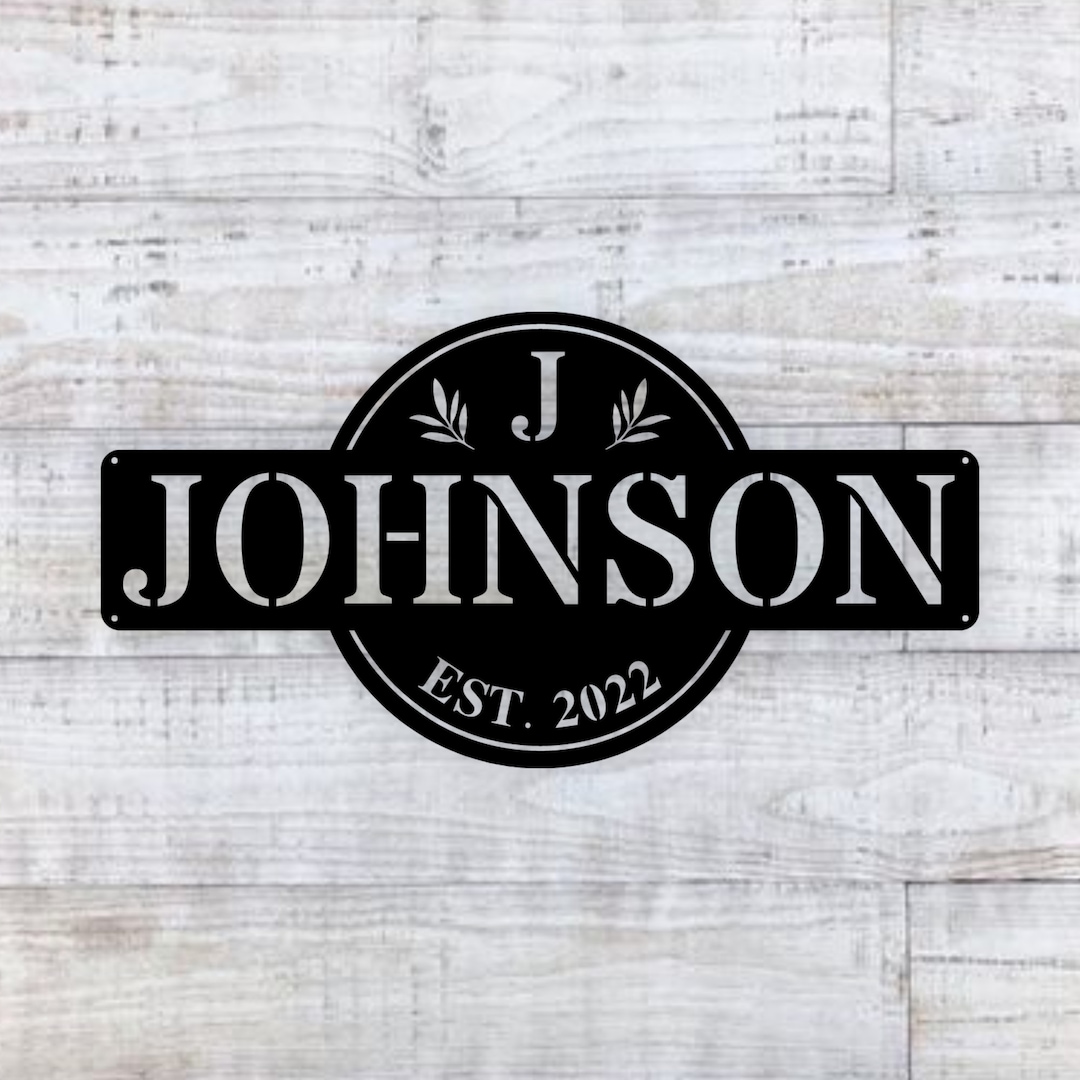 Personalized Family Name Metal Sign, Last Name Plaque, Custom Name Sign ...