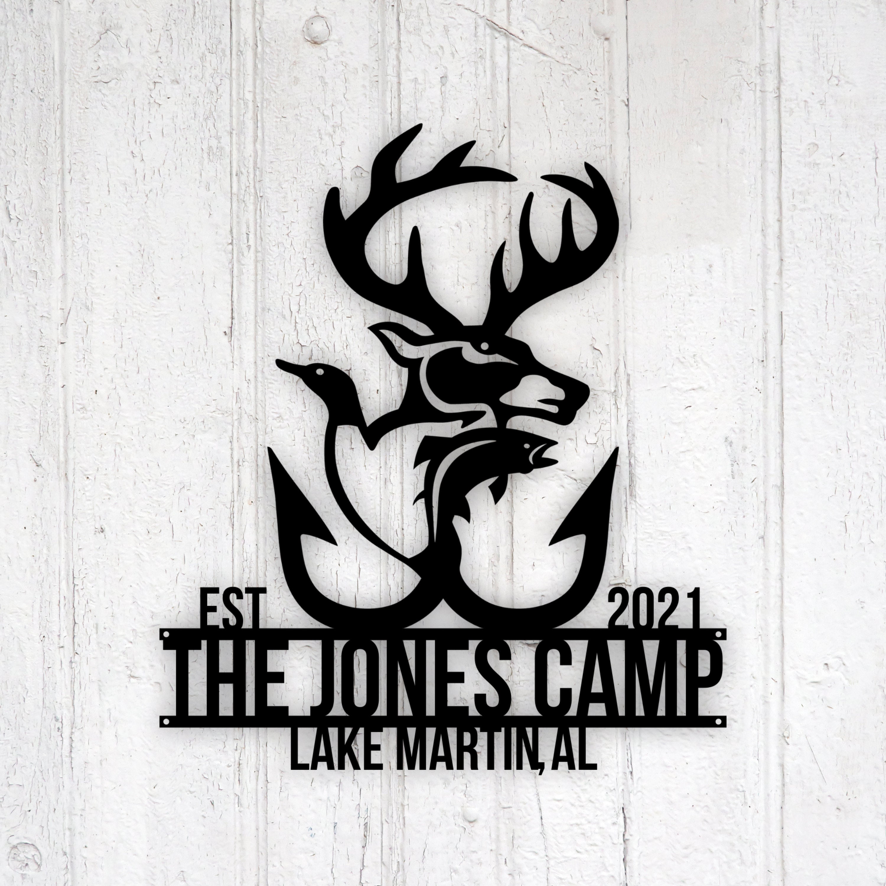 Deer Name Sign Fish Name Sign Metal Deer Duck and Fish Sign - Etsy