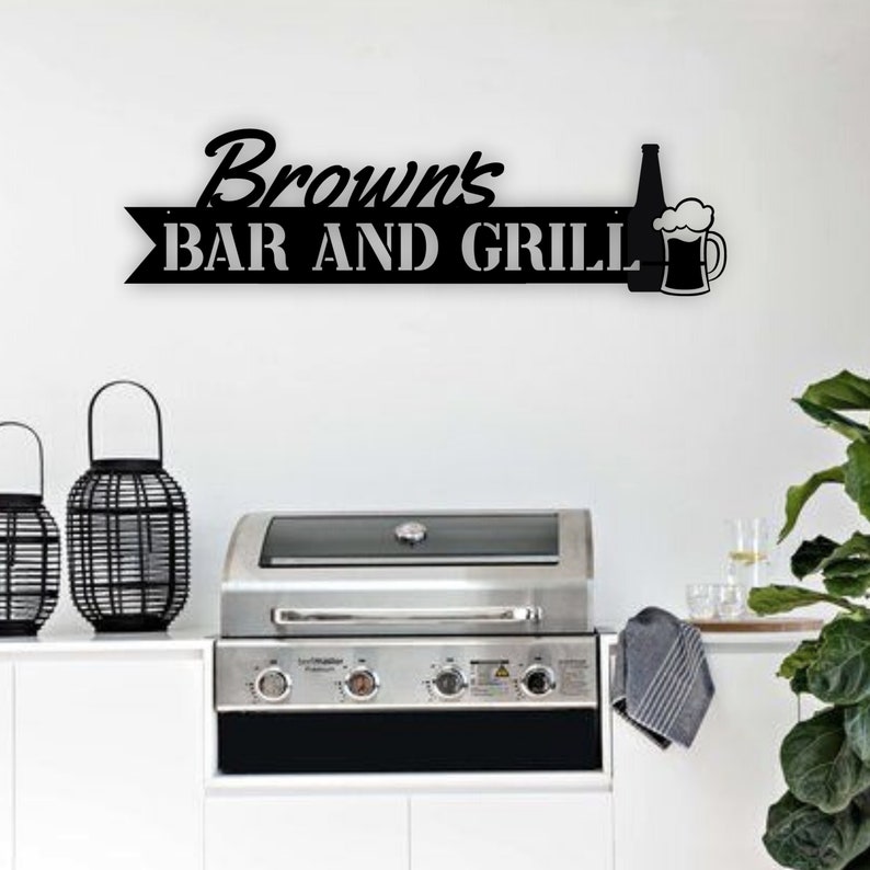 Custom Bar Sign | Home Bar Sign | Man Cave Sign | Bar and Grill Sign ...