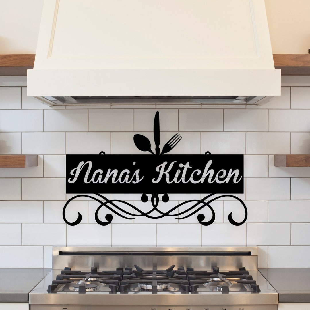 Custom Metal Kitchen Sign Nana's Kitchen Metal Sign - Etsy