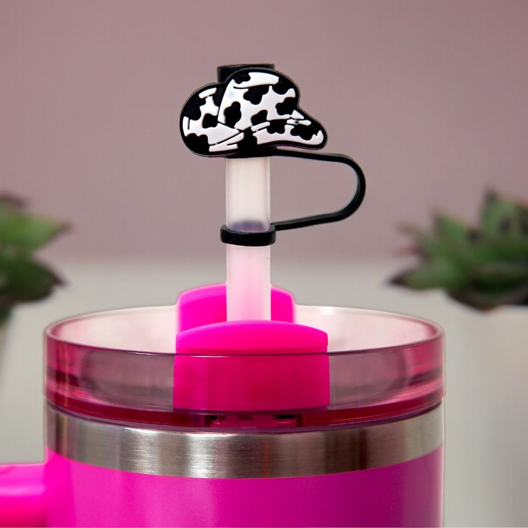 Cow Print Cowboy Hat Straw Topper Cover, Stanley Straw Covers, 10 MM ...