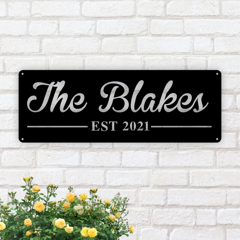 Last Name Metal Sign - Etsy