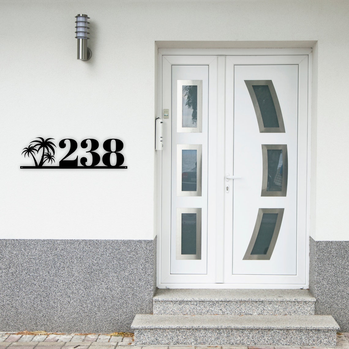 Palm Tree House Number Metal Sign Outdoor Sign House - Etsy