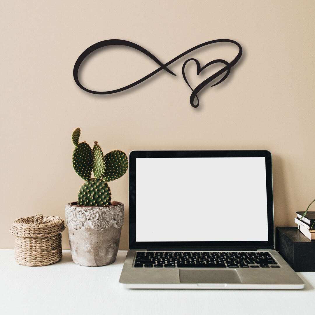 Metal Infinity Heart Sign - Metal Infinity Symbol and Heart Wall Decor ...
