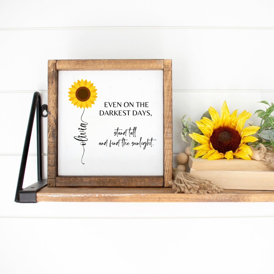 Personalized Sunflower Wood Sign Inspirational Gift Positive - Etsy