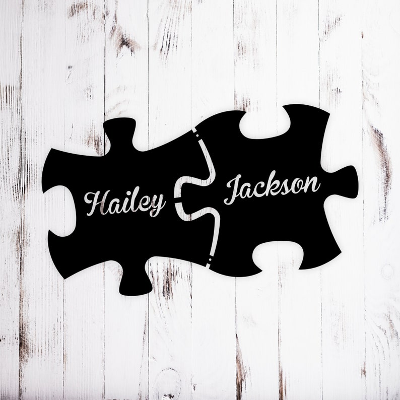 Personalized Puzzle Piece Metal Sign for Couples Significant - Etsy