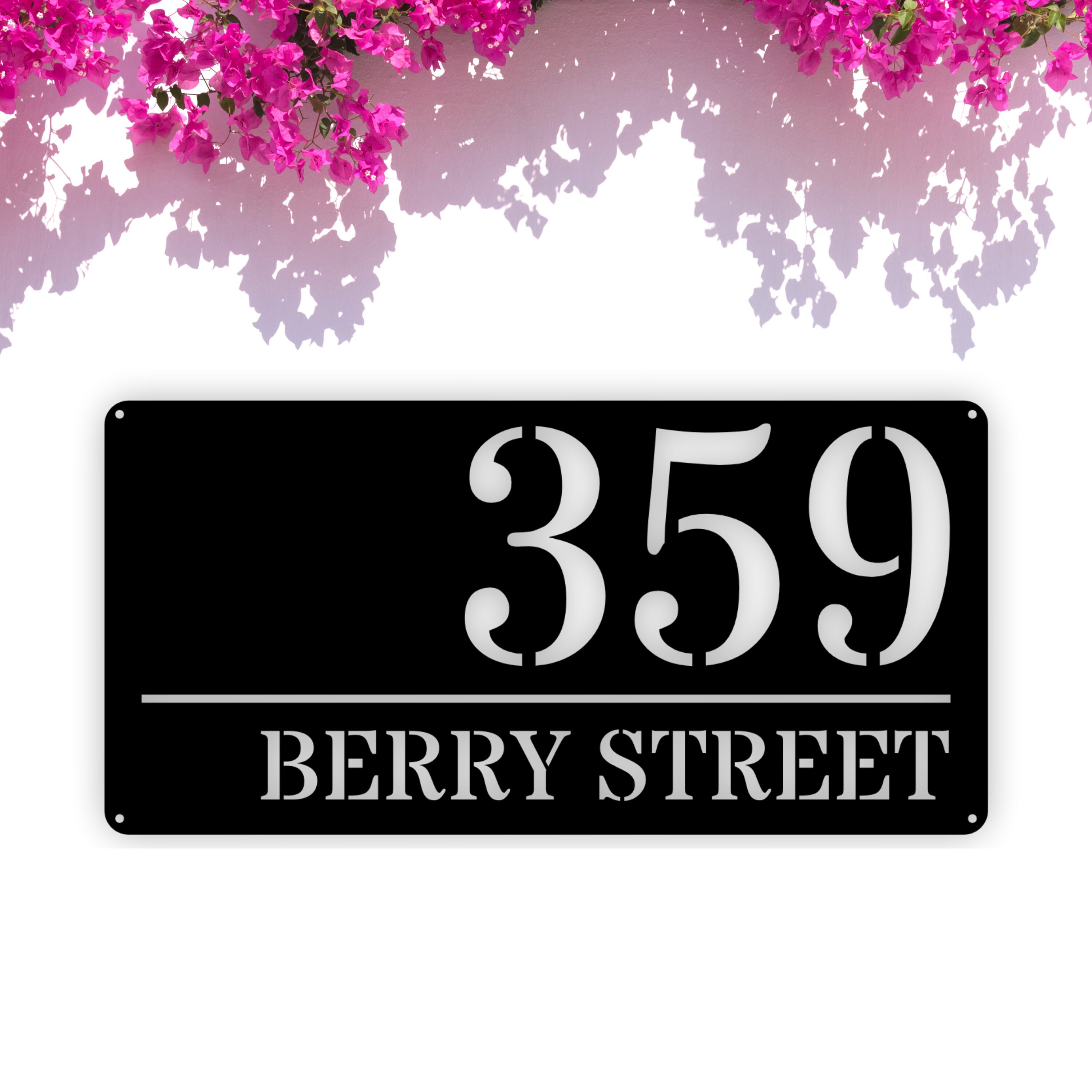 Custom Metal Address Sign, Rectangle Metal House Numbers, Outdoor Metal ...