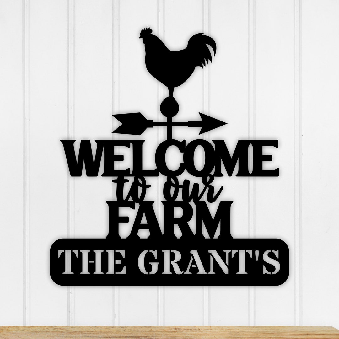 Personalized Farm Sign, Metal Farm Sign, Metal Barn Sign, Chicken Sign ...