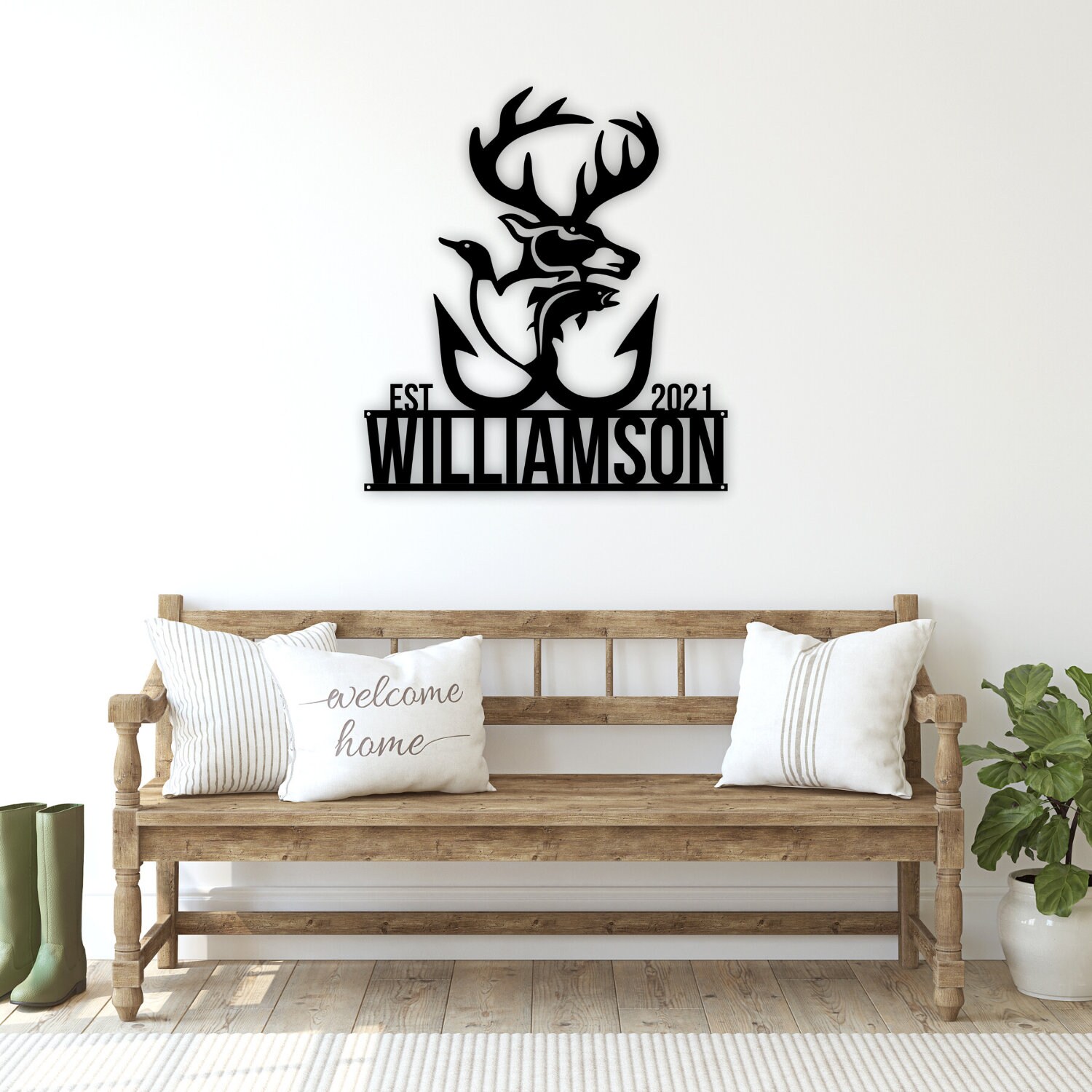 Deer Name Sign Fish Name Sign Metal Deer Duck and Fish Sign - Etsy