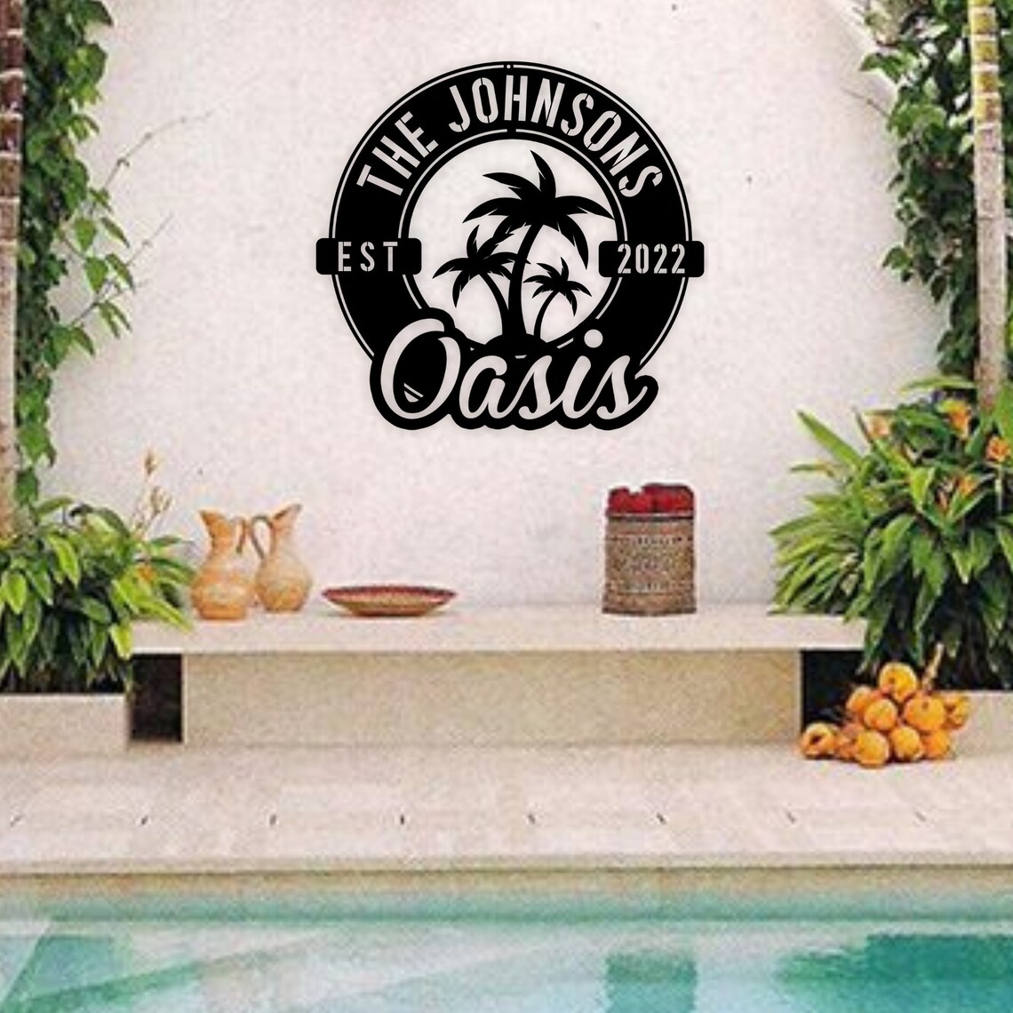 Personalized Family Pool Sign, Swimming Pool Metal Sign, Oasis Sign ...
