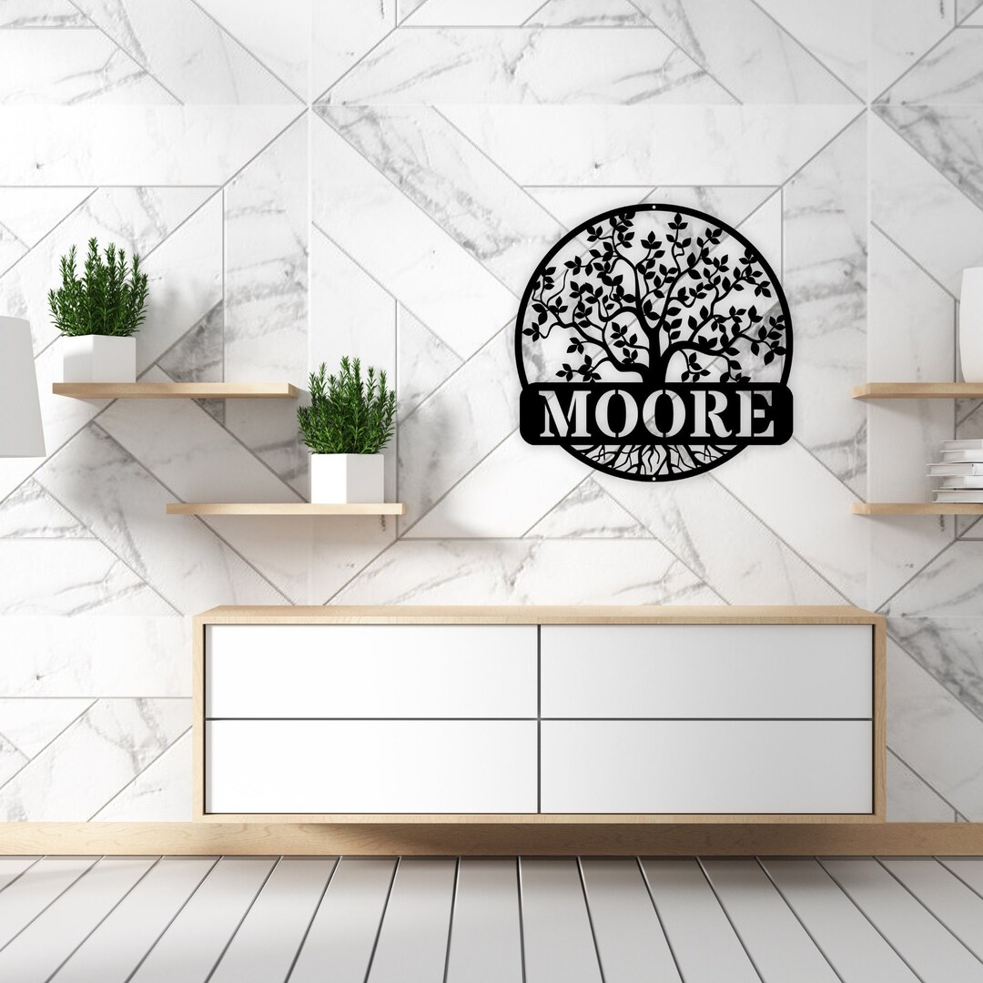 Personalized Tree of Life Metal Art Wall Décor, Family Tree Sign ...