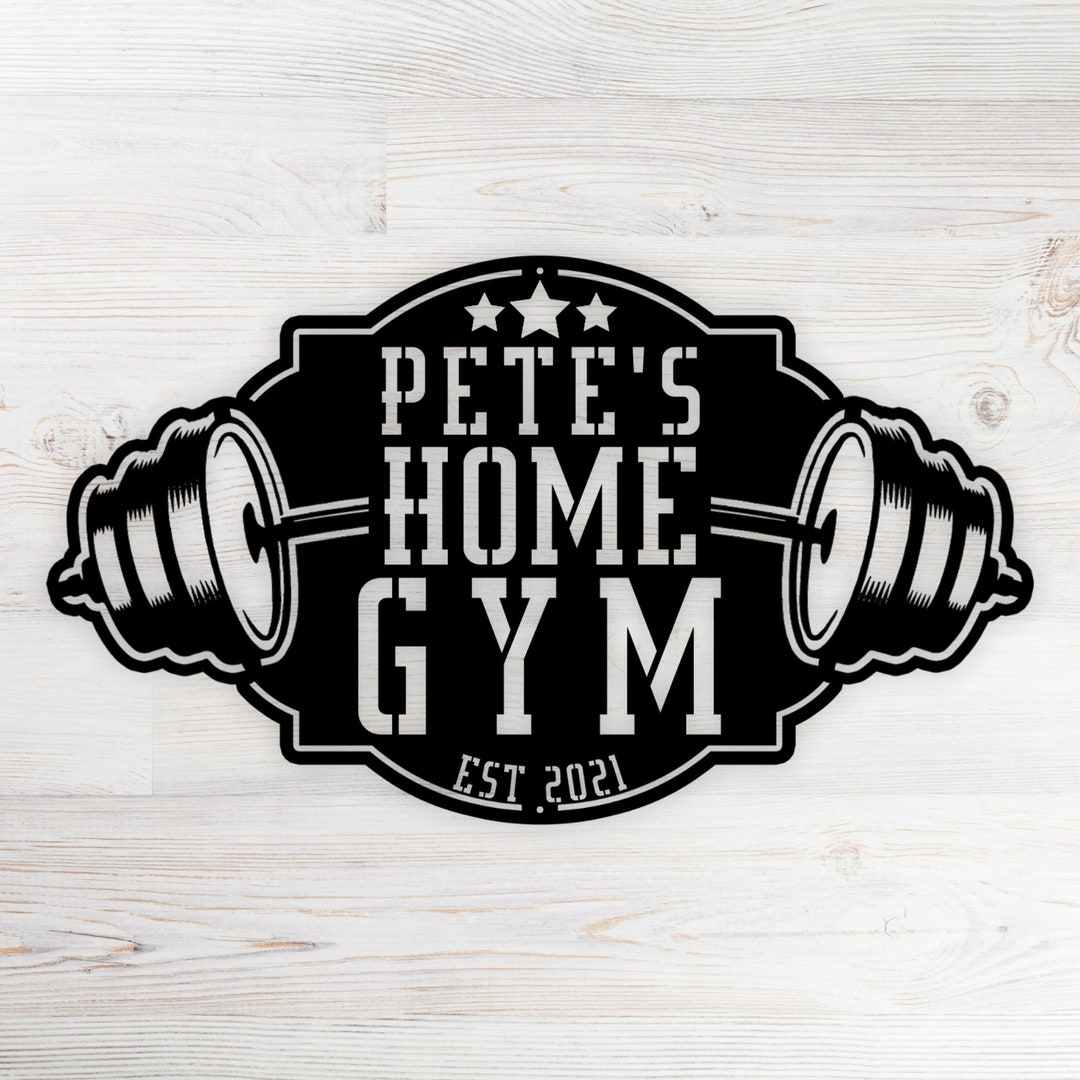 Personalized Gym Metal Sign, Gym Sign, Gym Wall Decal, Workout Room ...
