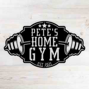 Personalized Gym Metal Sign, Gym Sign, Gym Wall Decal, Workout Room ...