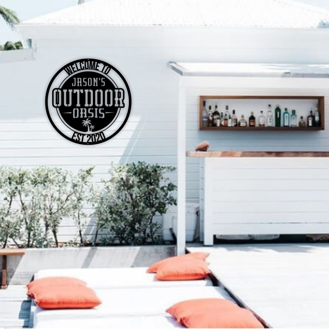 Outdoor Oasis Metal Sign Personalized Patio Sign Metal Sign - Etsy