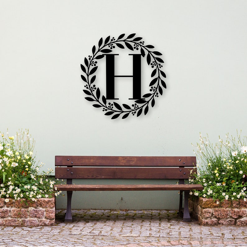 Personalized Classic Initial Metal Sign Metal Wall Art | Etsy