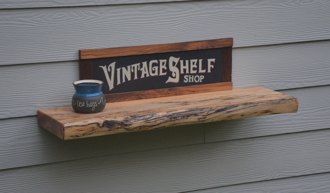 Live Edge Spalted Maple Floating Shelf Kitchen Shelves - Etsy